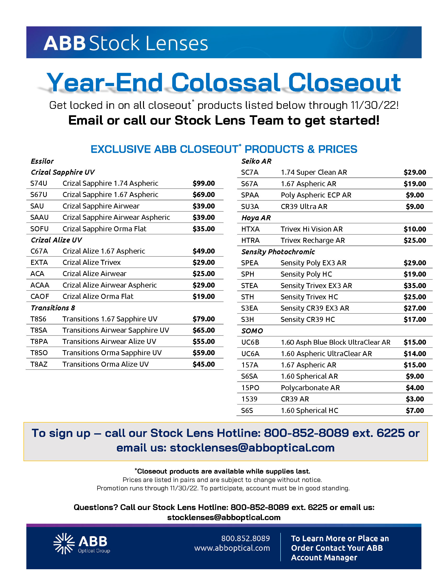 ABB Stock Lens Promos